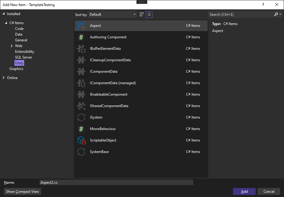 UnityTemplates - Visual Studio Marketplace